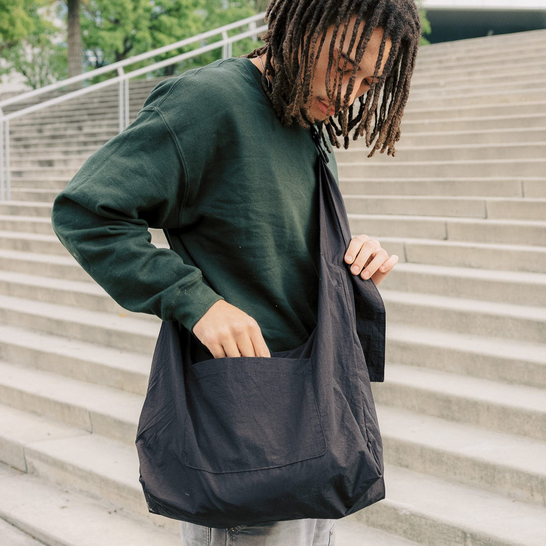 Black | Large Slouchy Shoulder Bag | Packable & Stylish | Thread® · Thread®
